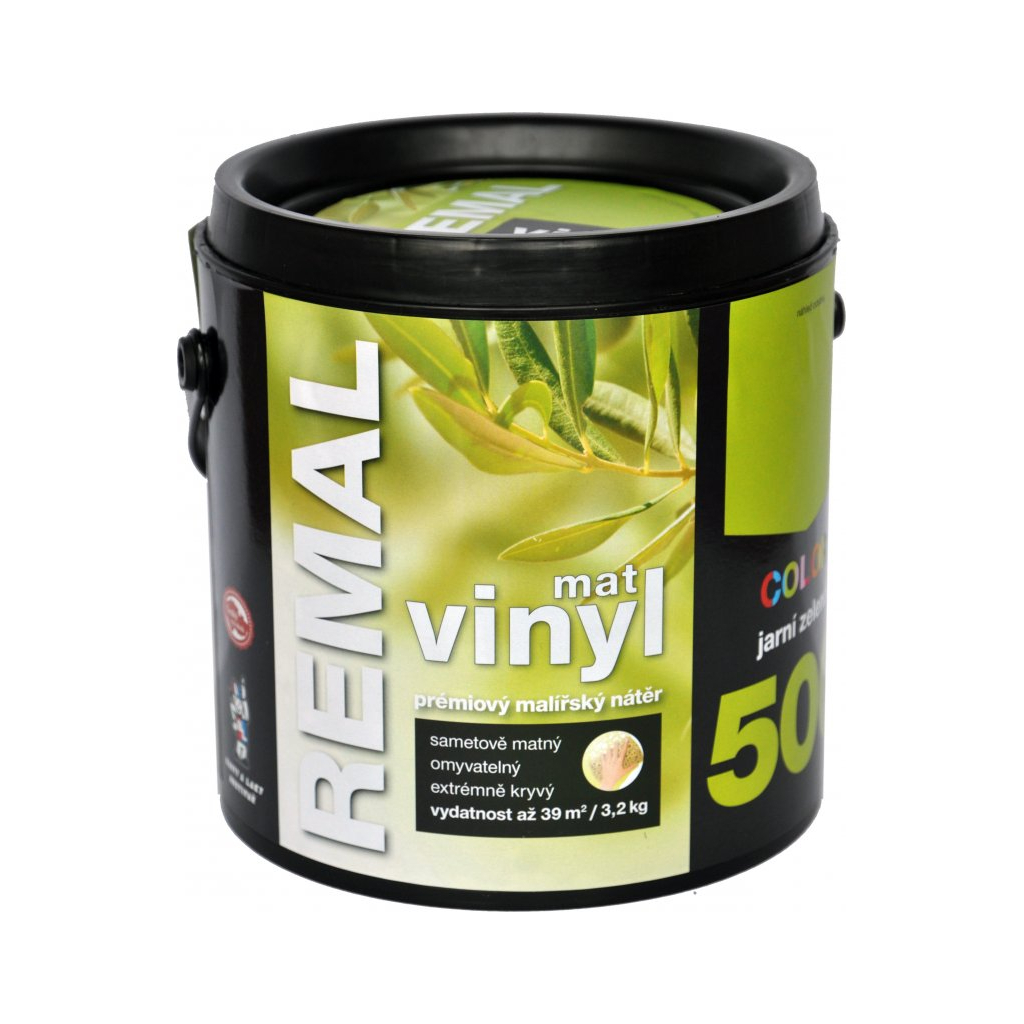 REMAL Vinyl Color mat omyvatelná barva na zeď, 500 jarní zelená, 3,2 kg