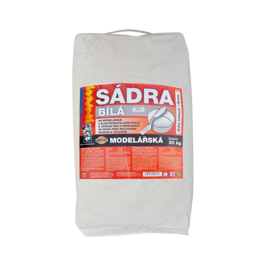 Uniflex sádra bílá, modelářská, 20 kg