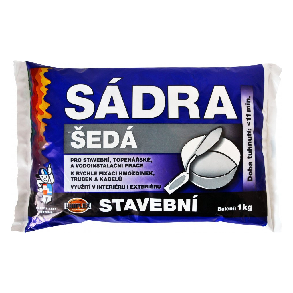 Uniflex sádra šedá, stavební, 1 kg
