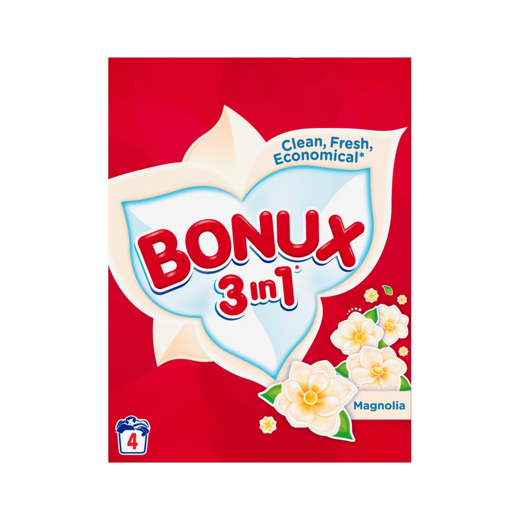 Bonux 3v1 Magnolia prací prášek, 4 praní, 300 g