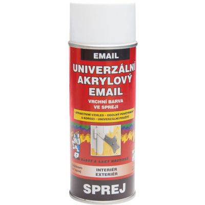 BALSPREJ vrchní univerzální akrylová barva ve spreji, RAL 9003 signální bílá, 400 ml