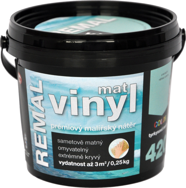 REMAL Vinyl Color mat omyvatelná barva na zeď, 420 tyrkysově modrá, 250 g