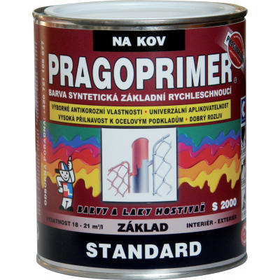Pragoprimer Standard S2000 základní barva na kov, červenohnědá, 600 ml