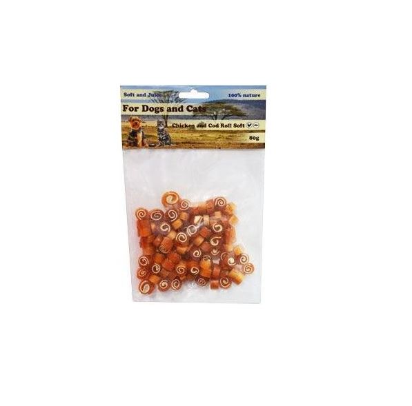 Pochoutka Mini roláda kuře a treska měkká 80g